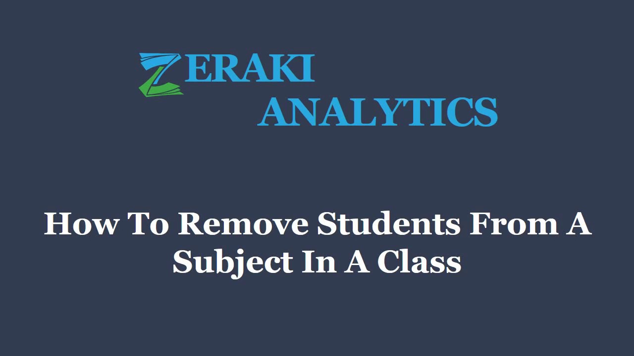 How to Remove Students from a Subject in a Class - YouTube