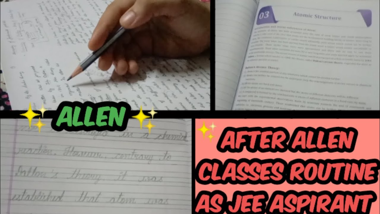 After ALLEN Classes 8:00 to 11:30 PM Study Vlog Class 11 JEE Chemistry 👩‍🔬🧪 Productive Day - YouTube