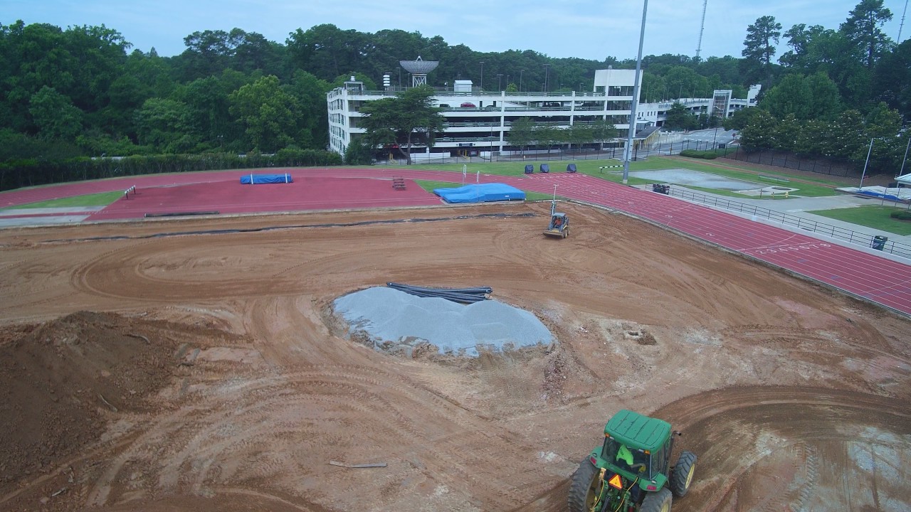 Aerial Footage Of Ongoing Renovation Of Emory Soccer Field - YouTube