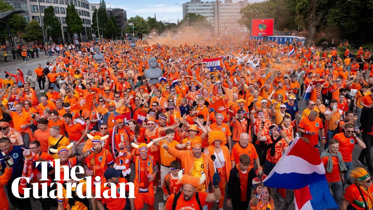 Netherlands fans dance in the streets of Hamburg ahead of first Euro ...