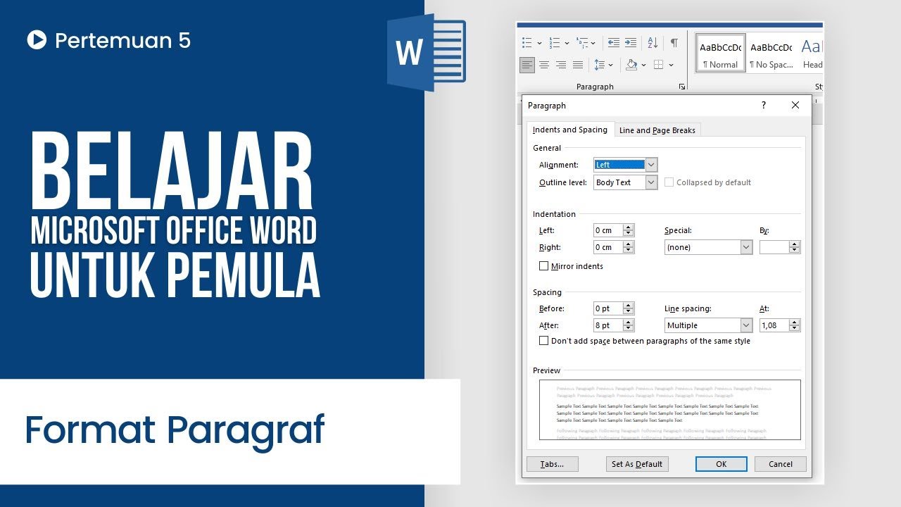 Format Paragraf Dasar di Word: Belajar Microsoft Word untuk Pemula ...