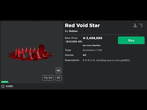New Roblox Void Star Limited Accessory (Red Void Star) - YouTube