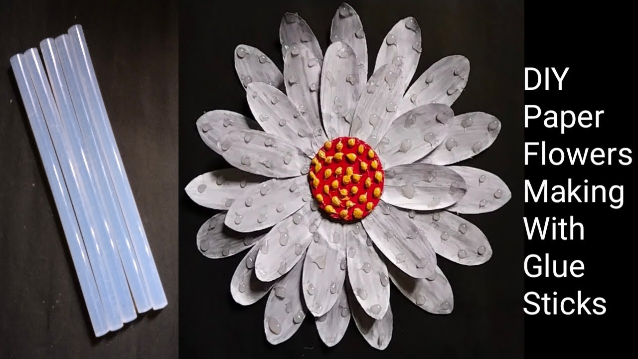 Glue Gun Se Banaye Flowers / DIY Paper Flowers Making With Hot Glue ...