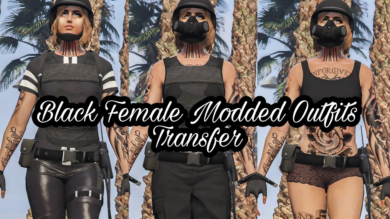 Black Female Modded Outfits (Transfer) - GTA Online - YouTube