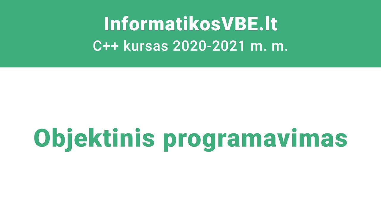 C++ pamoka | Objektinis programavimas - YouTube