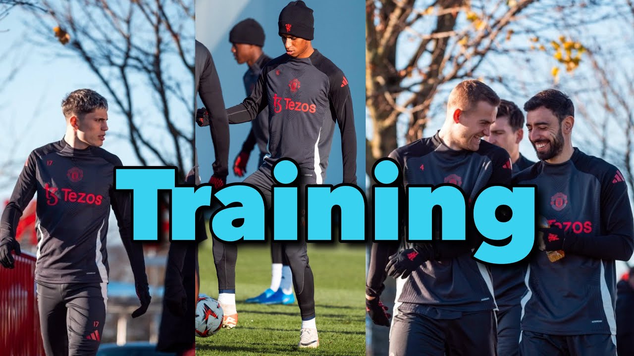 Manchester United Training 27th Nov: Rashford, Mainoo, Garnacho| Ruben ...
