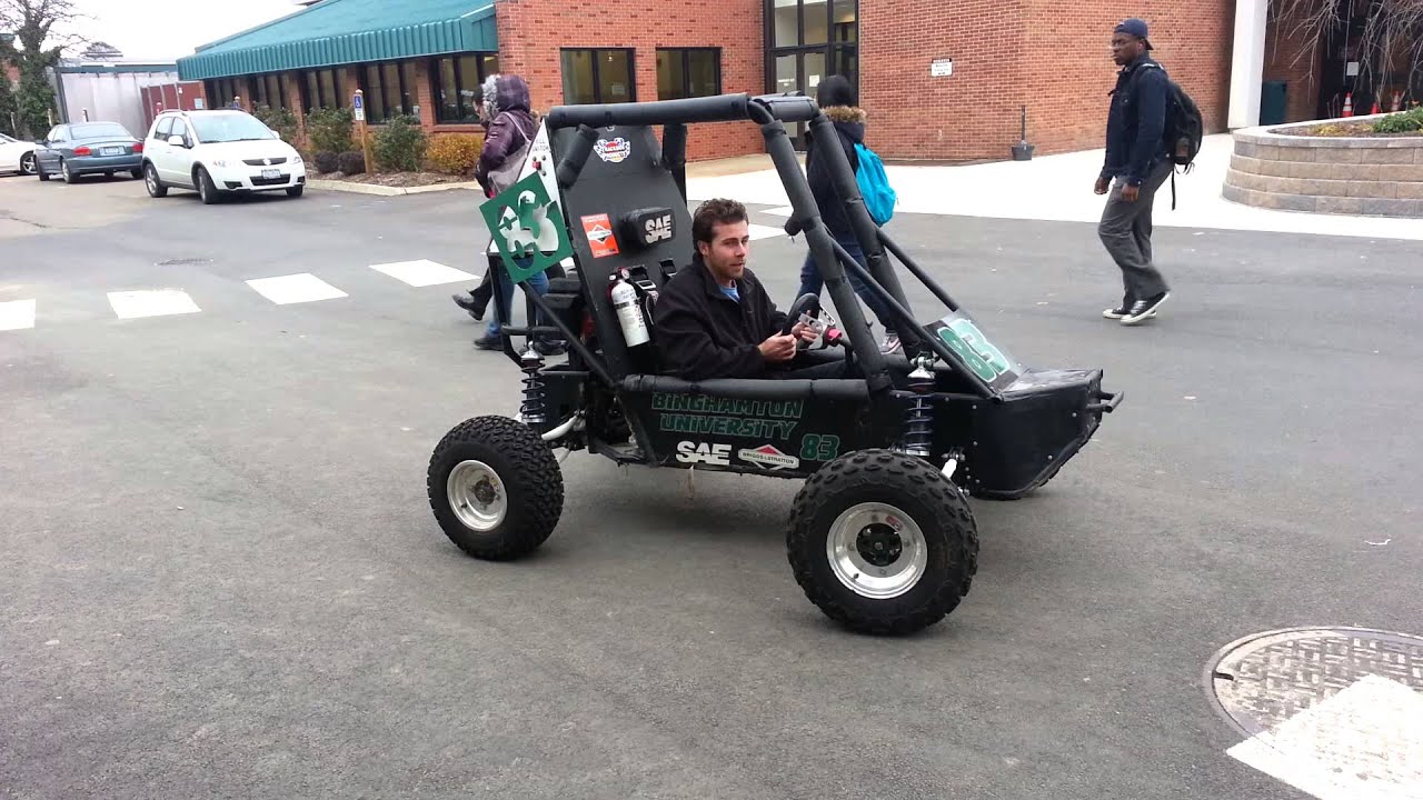 2013 Binghamton SAE Mini Baja Initial Test of last year's car - YouTube