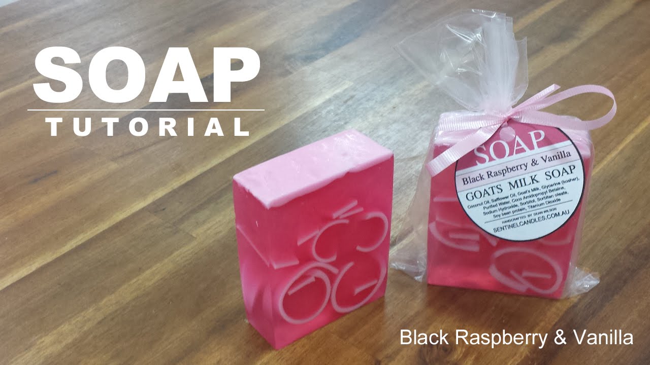Black Raspberry & Vanilla Melt and Pour Soap Tutorial - YouTube