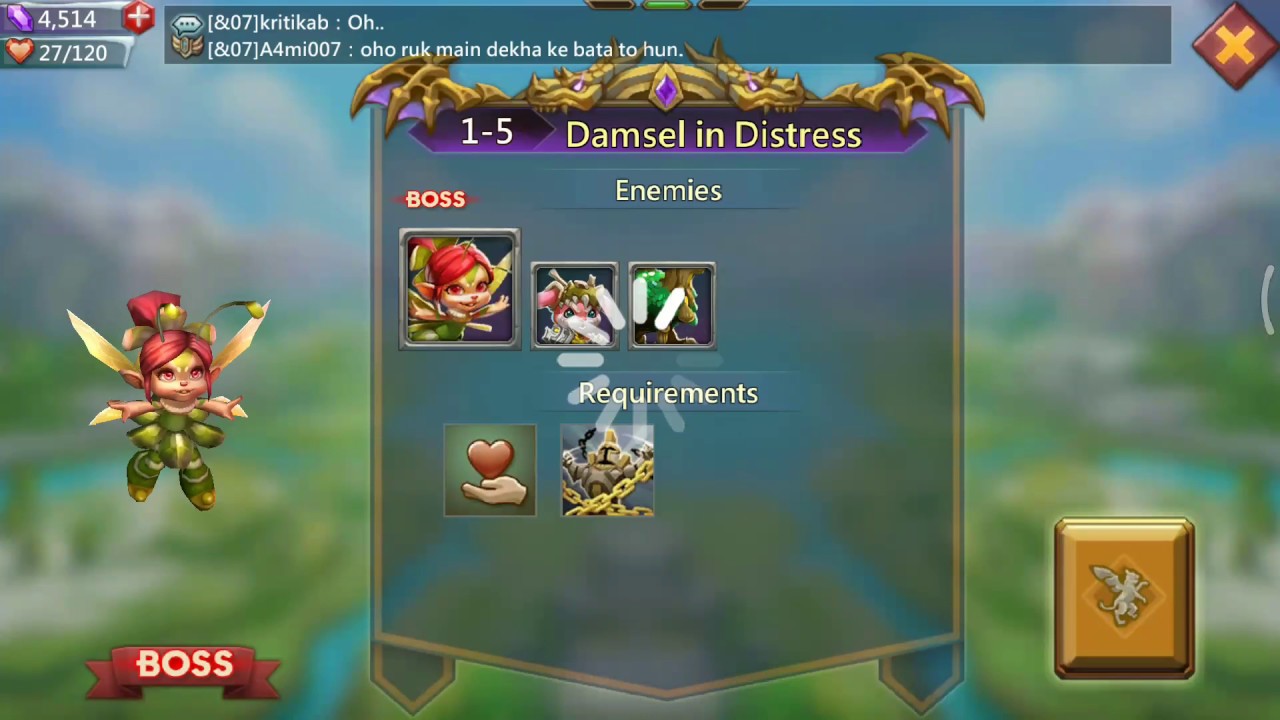 DAMSEL IN DISTRESS*Challenge 1-5* Hero stages * Lords mobile* - YouTube