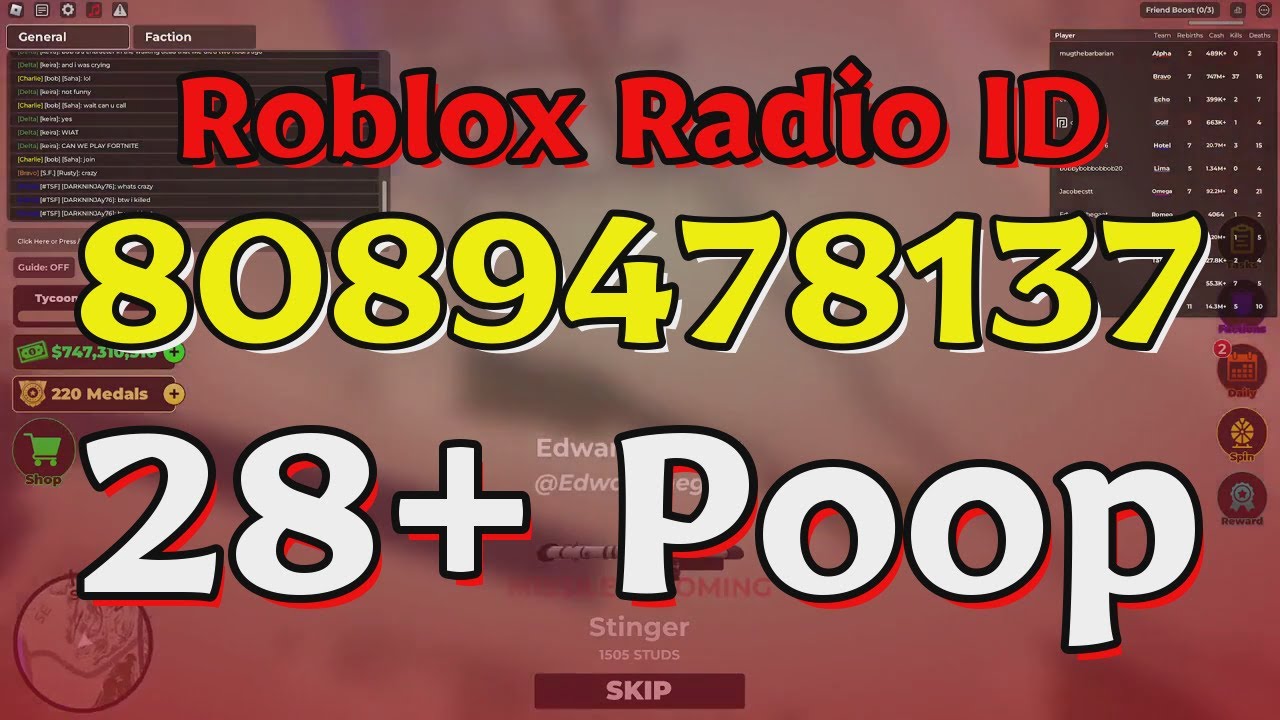 Poop Roblox Radio Codes/IDs - YouTube