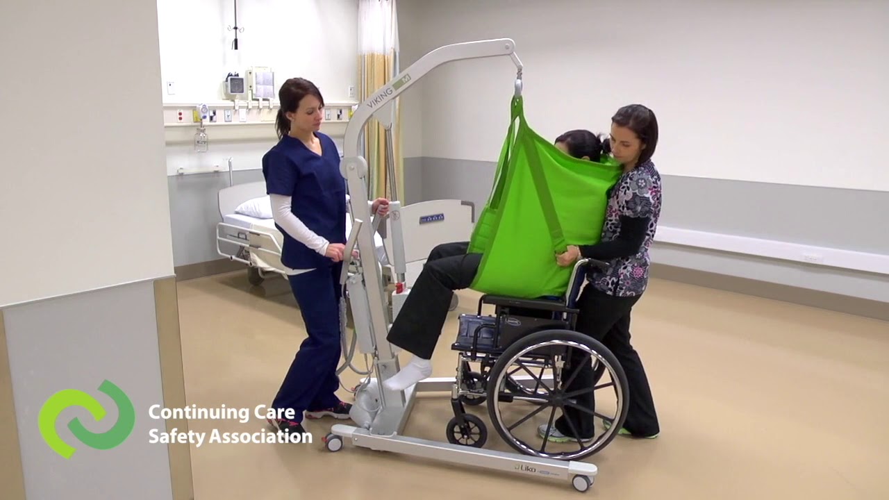 MIP Technique: Moving Resident to Wheelchair Using a Lift - YouTube