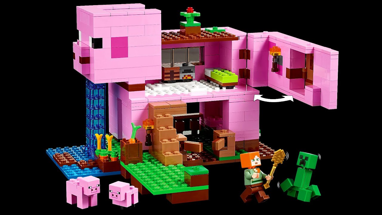 Building The Minecraft Pig House Lego Kit - YouTube