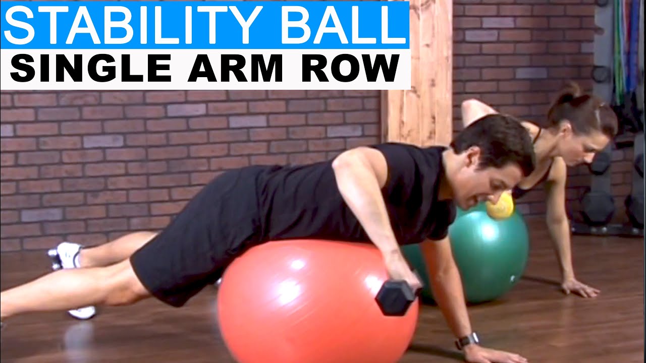 Stability Ball Exercises: Single Arm Wide Row - YouTube