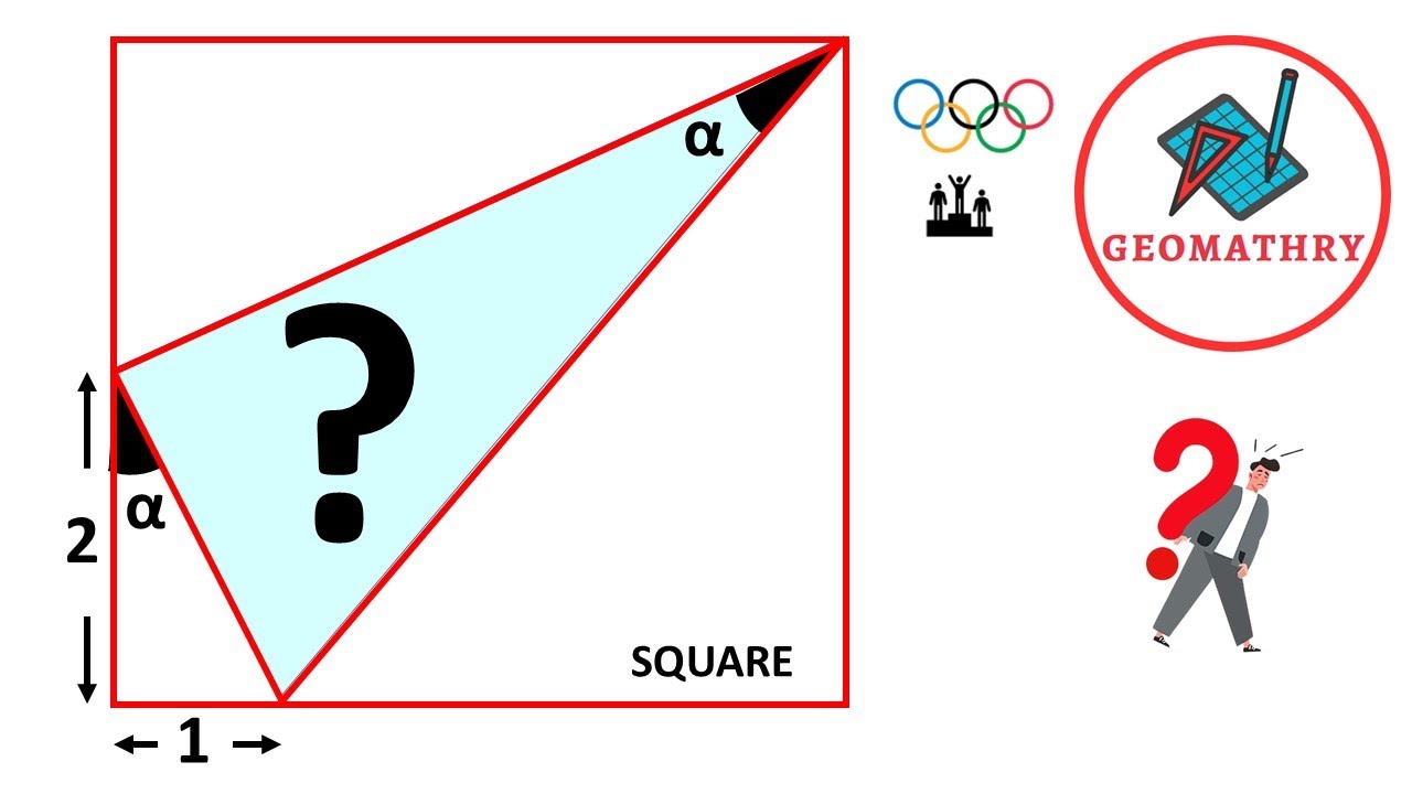 Find The Area of Blue Shaded Triangle in the Square | A nice Tangent ...