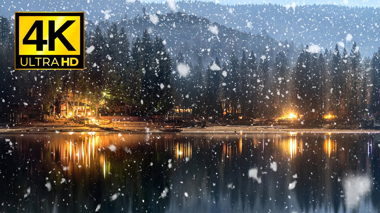 [4K] Winter Snowstorm under Mountain | Snow Ambience & Winter Wind ...