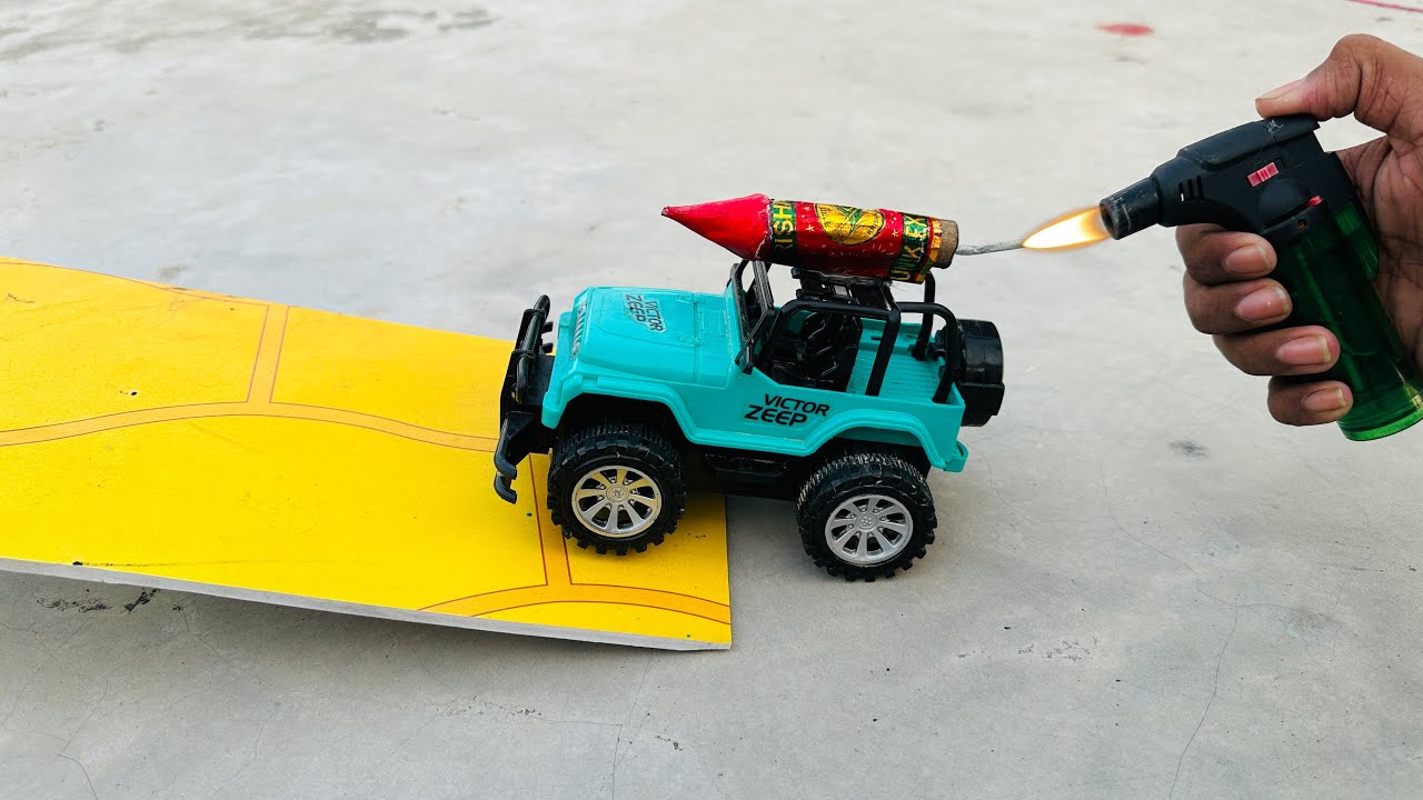 Rocket Power Testing On Jeep | Diwali Rocket Attached On Jeep - YouTube