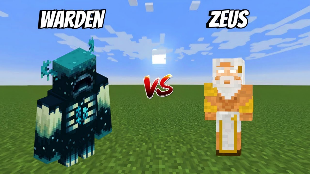 Warden vs God of Zeus Fight in Minecraft - YouTube