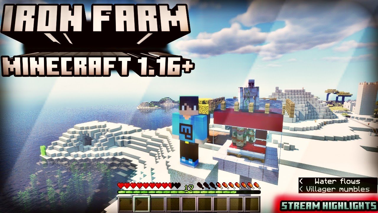 How to make an Iron farm in minecraft java 1.164 | Easy stream ...