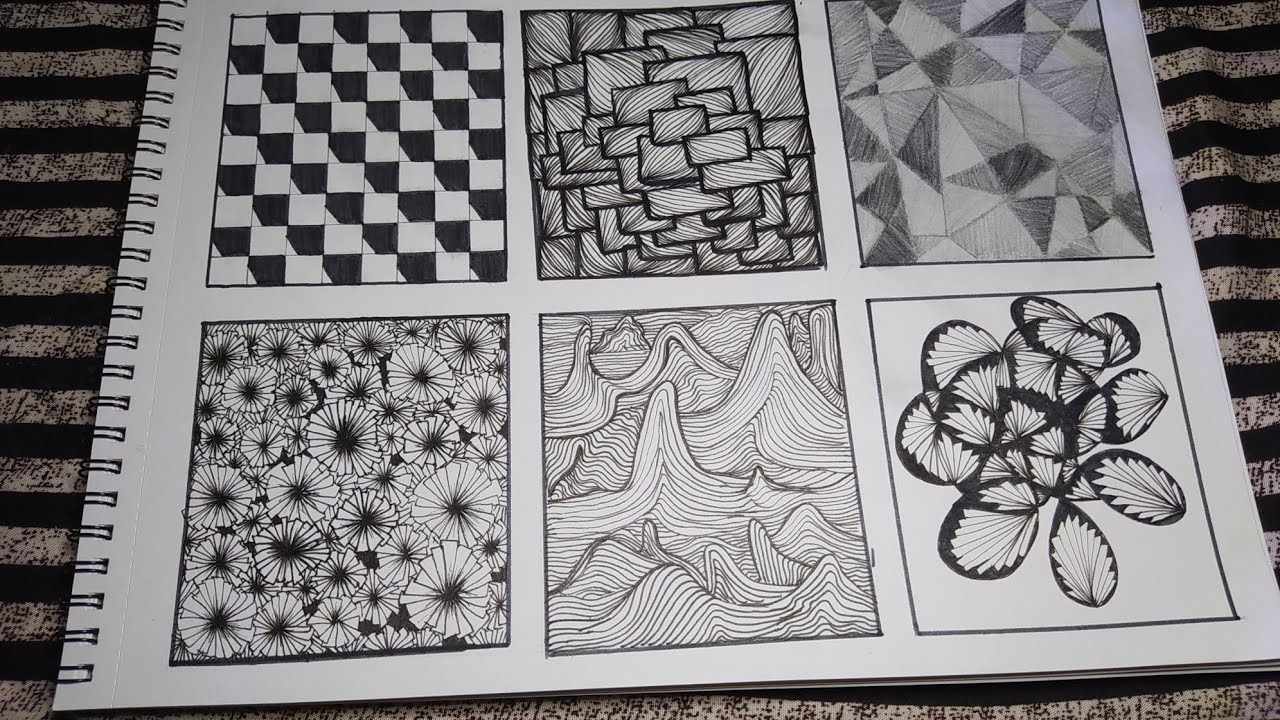 contoh nirmana part 6 - zentangle patterns - nirmana garis dan bidang ...