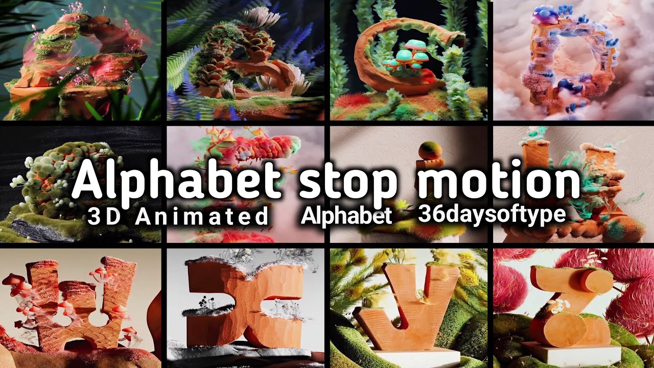 36daysoftype A-Z, 3D Animated Alphabet.#animation #3danimation - YouTube