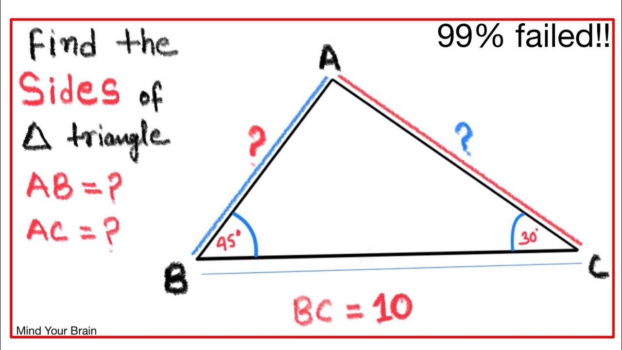 Find the length of AB & AC in this triangle || with geometric method ...