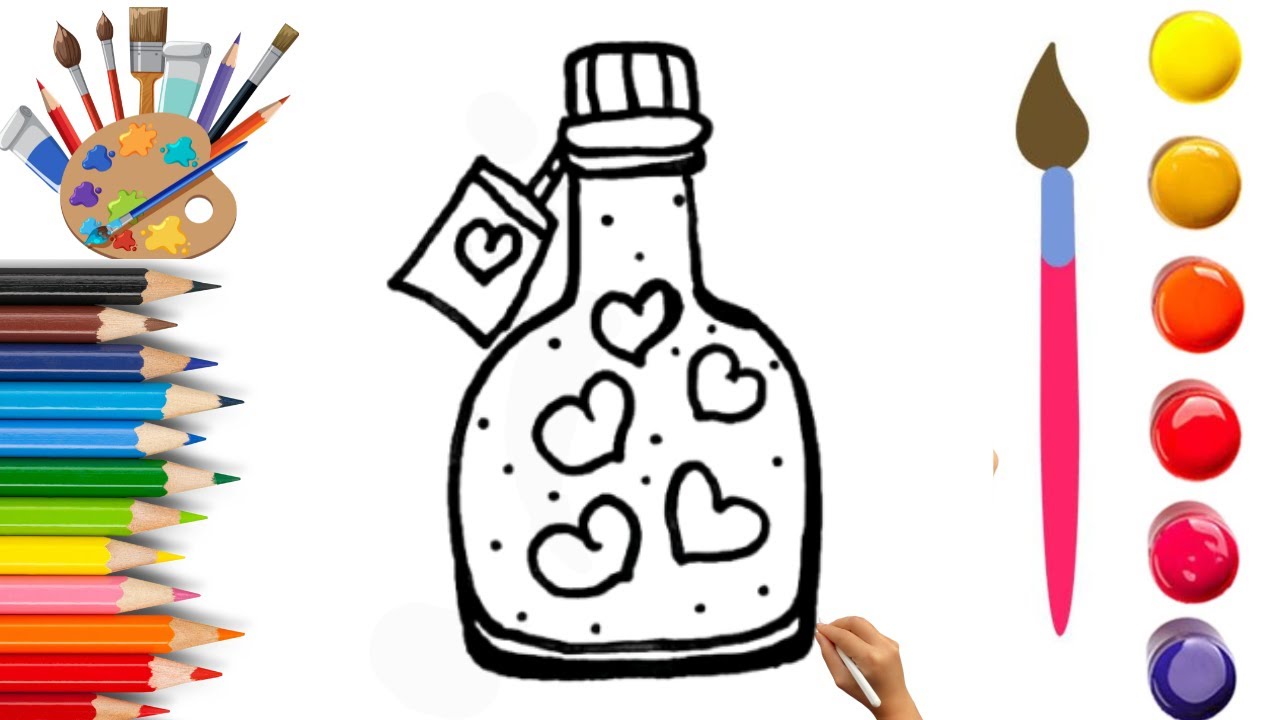 How to Draw Love Jar Drawing | Hearts jar drawing | cute chocolate jar ...