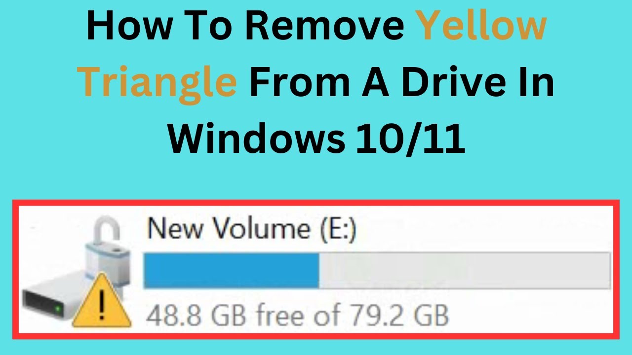 How To Remove Yellow Triangle From A Drive In Windows 10/11 - YouTube