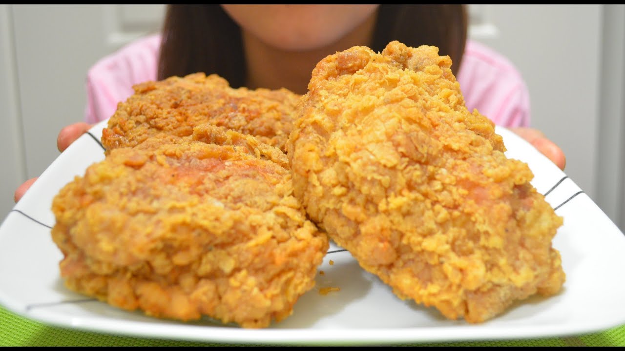 ASMR: Fried Chicken ^_^ Cooking & Eating Sounds - YouTube