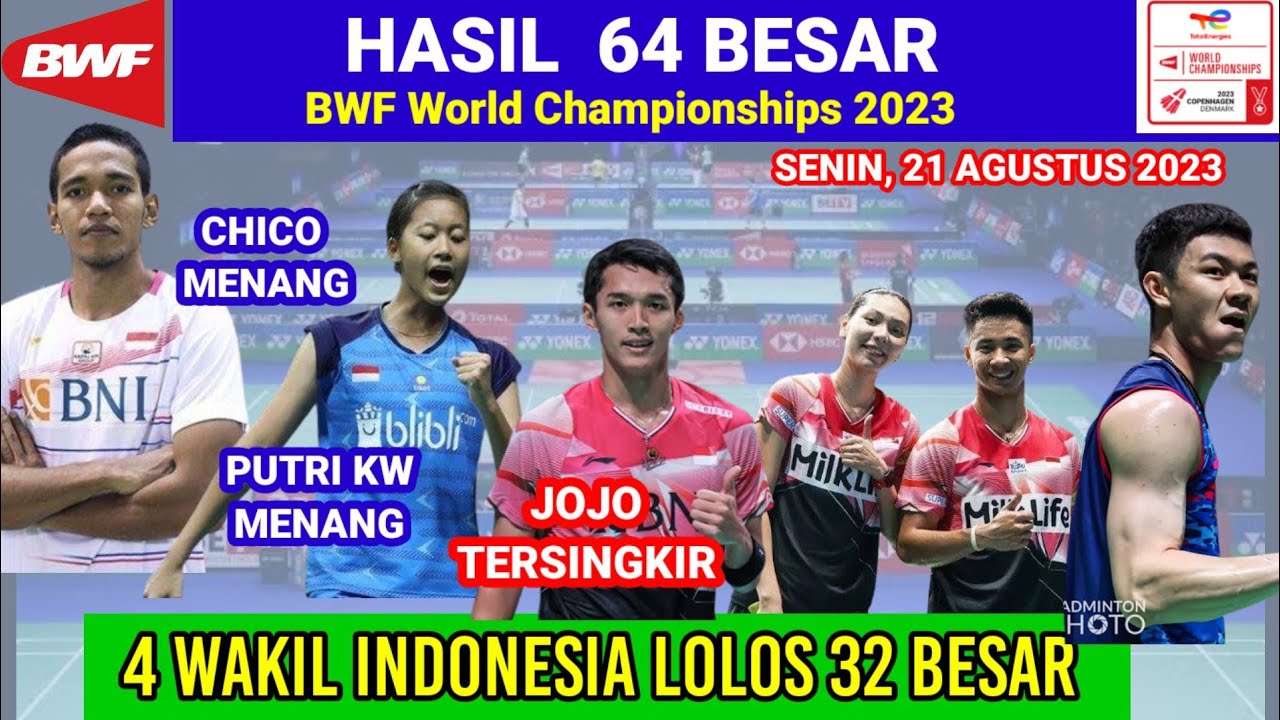 Hasil BWF World Championships 2023 Hari Ini Day 1 R64 - LANY/RIBKA ...