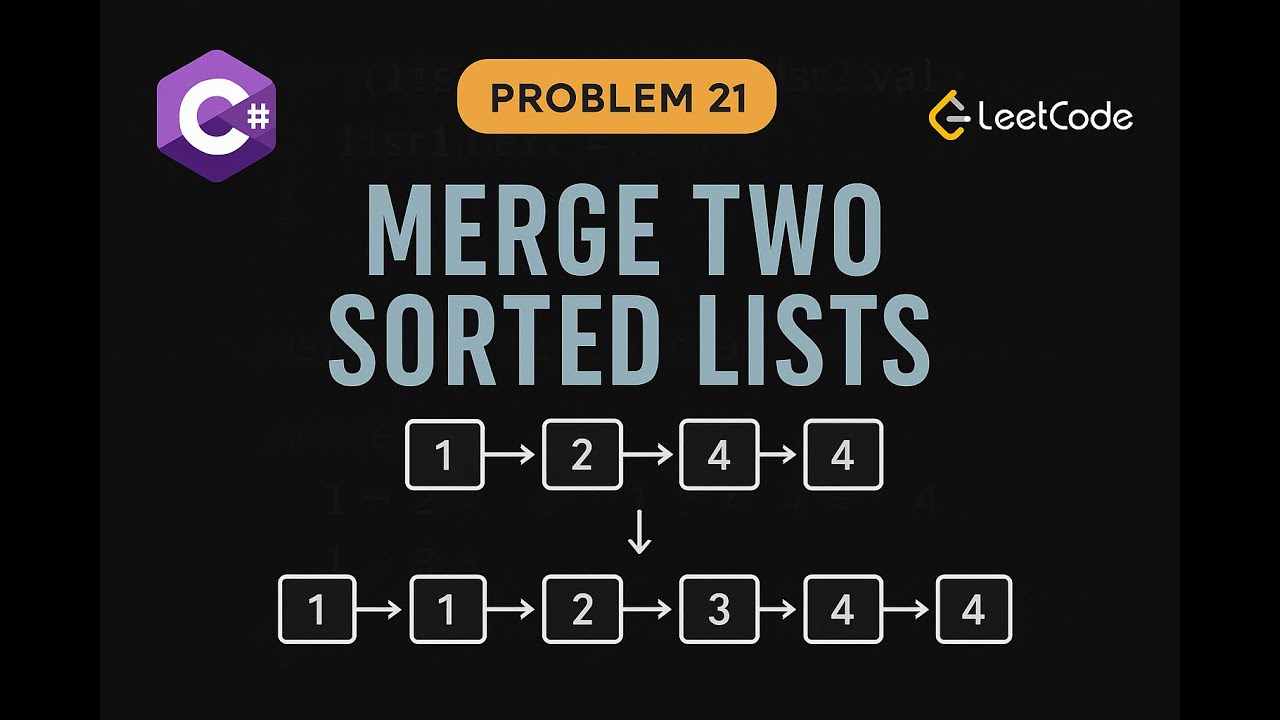 Leetcode 21 Merge Two Sorted Lists Easy C Solution Youtube 1268
