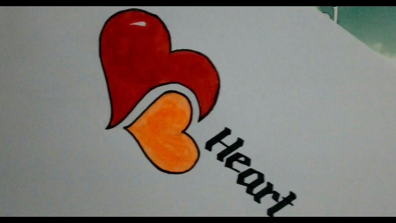 Dil । heart । how to make double heart । how to draw heart - YouTube