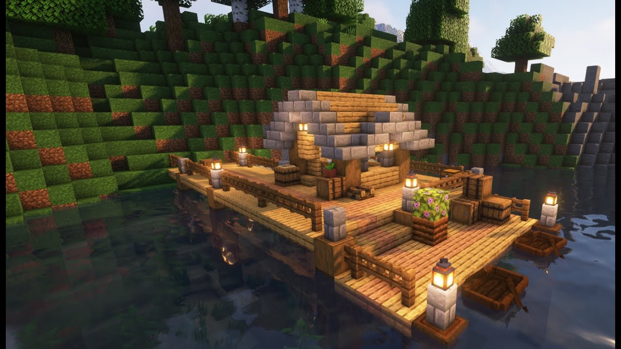 How to build a small medieval fishing dock in Minecraft 1.19 #minecraft ...