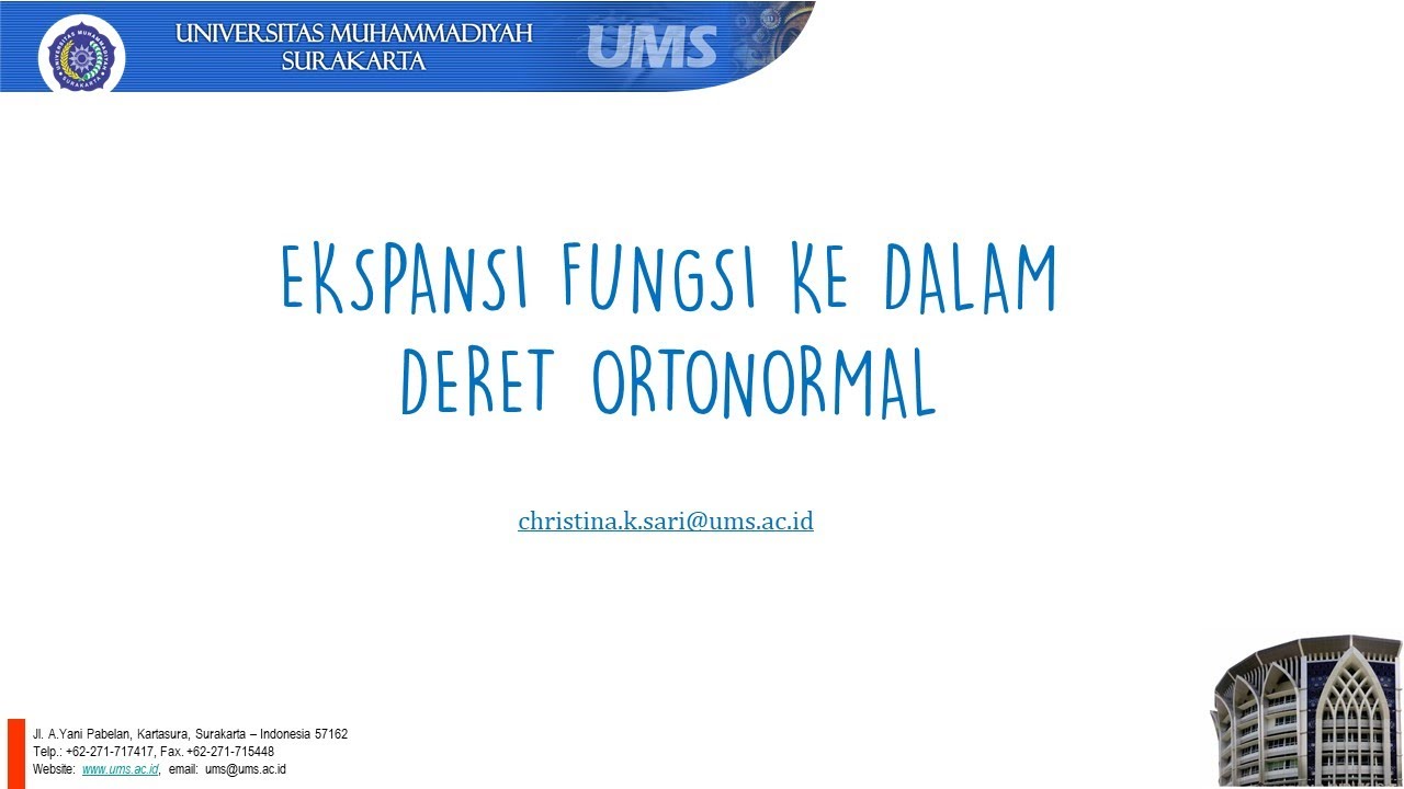 Ekspansi Fungsi ke Deret Ortonormal - YouTube