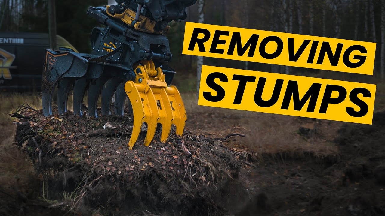TMK MultiGrab removing stumps! [And a tree!] - YouTube