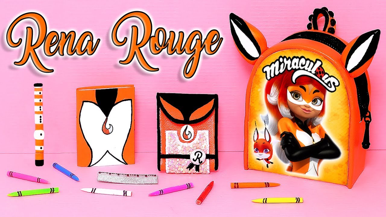 🦊MINI ÚTILES ESCOLARES de Rena Rouge o Rena Roja de Miraculous Ladybug ...