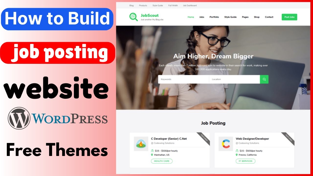 How to Create a Job Posting Website with WordPress Free Themes - YouTube