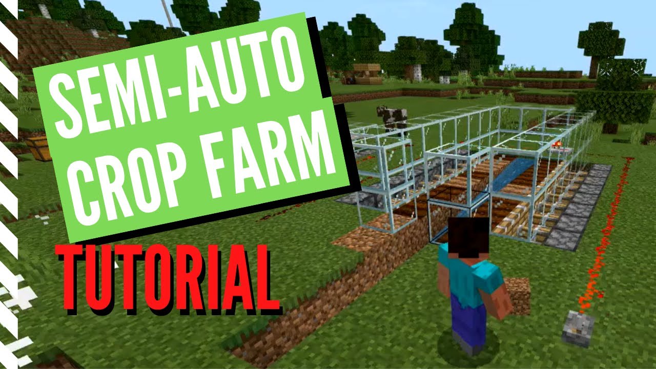 EASY Semi-Auto CROP FARM Tutorial In Minecraft - YouTube