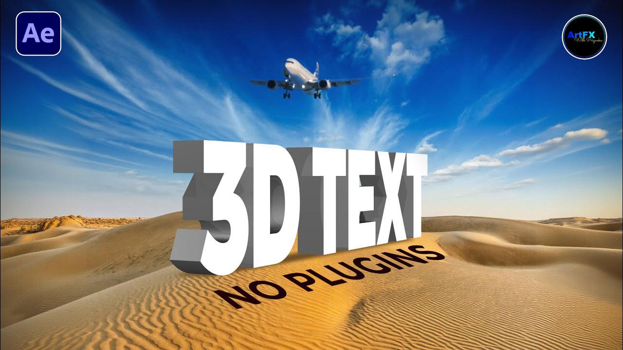 Create 3d text without plug-ins || after affects tutorial || Artfx with ...