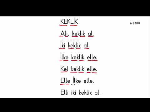 Elakin Sesleri Okuma Metinleri - 1.Grup Harfler Metin Okuma Çalışması