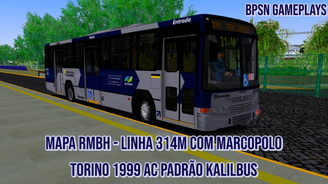 [OMSI 2] MAPA RMBH LINHA 314M - MARCOPOLO TORINO 1999 MB 1721 PADRÃO ...