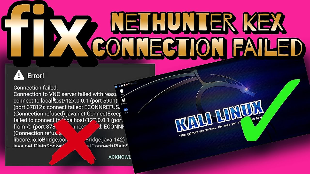 How to fix nethunter Kex? nethunter kex connection failed - YouTube