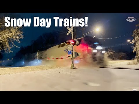Snow Day Trains on the Michigan Line! - YouTube