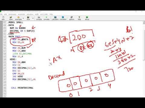 8086 PROGRAM TO CONVERT HEXADECIMAL TO DECIMAL : PART TWO - YouTube