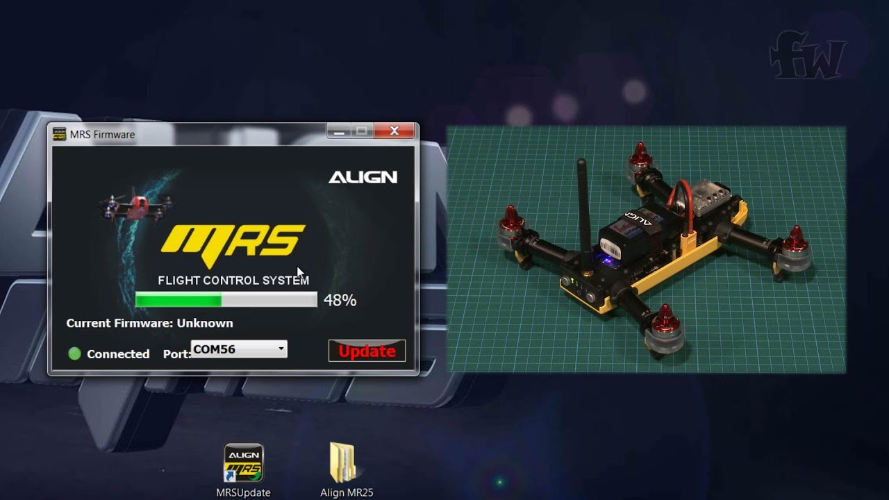 Firmware Update Align Racecopter MR25 - YouTube