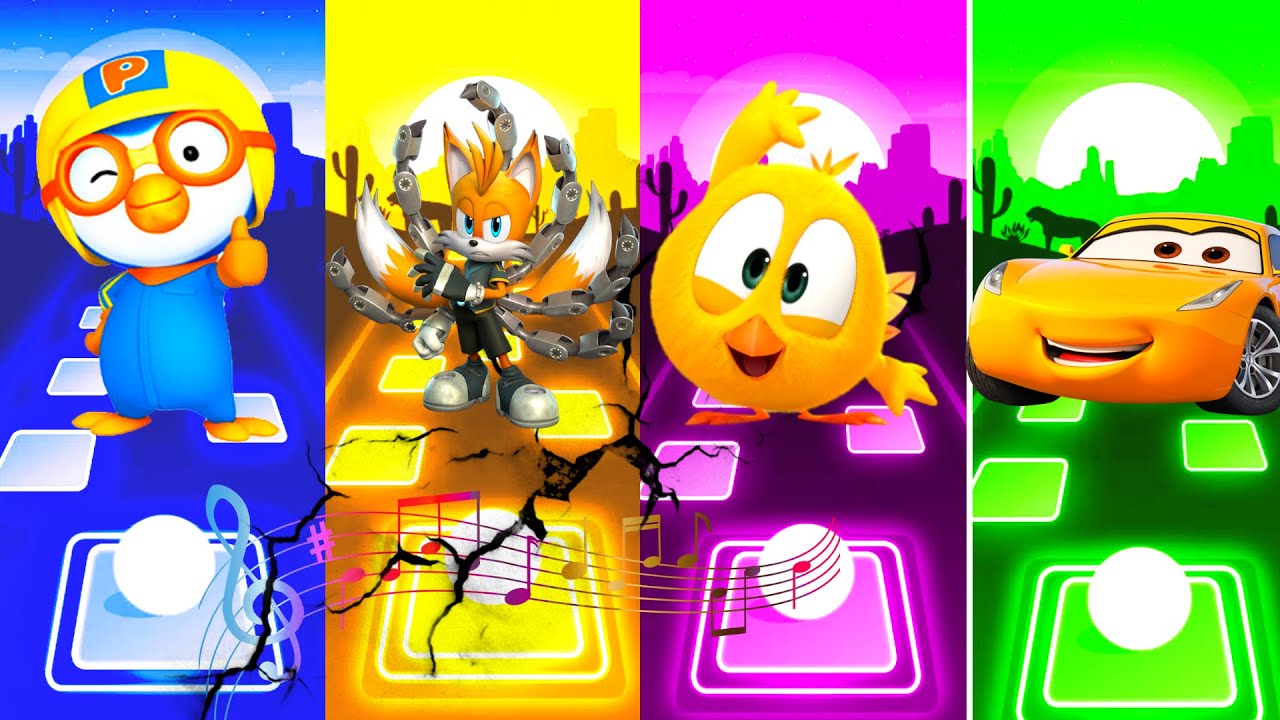 PORORO vs TAILS NINE vs WHERE'S CHICKY vs CARS CRUZ RAMIREZ -TILES HOP ...
