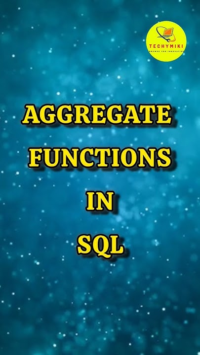 Aggregate functions in SQL in Telugu| SQL tutorial| #techymiki #shorts #shortsvideo #functions # ...
