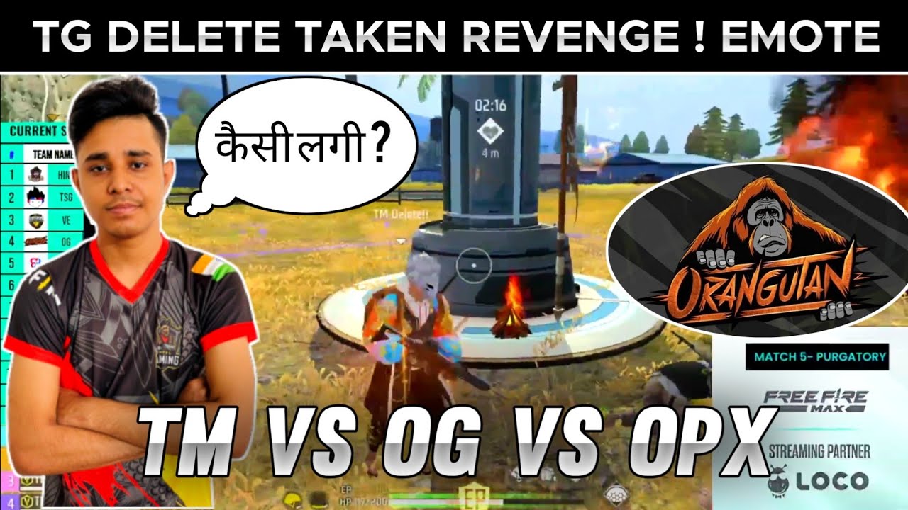 TG DELETE TAKEN REVENGE | TG DELETE SHOWING EMOTE TO OG ELITE WHEN ...