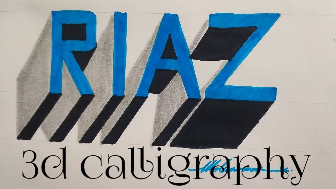 How to write name Riaz || Artvalley |#3dcalligraphy - YouTube