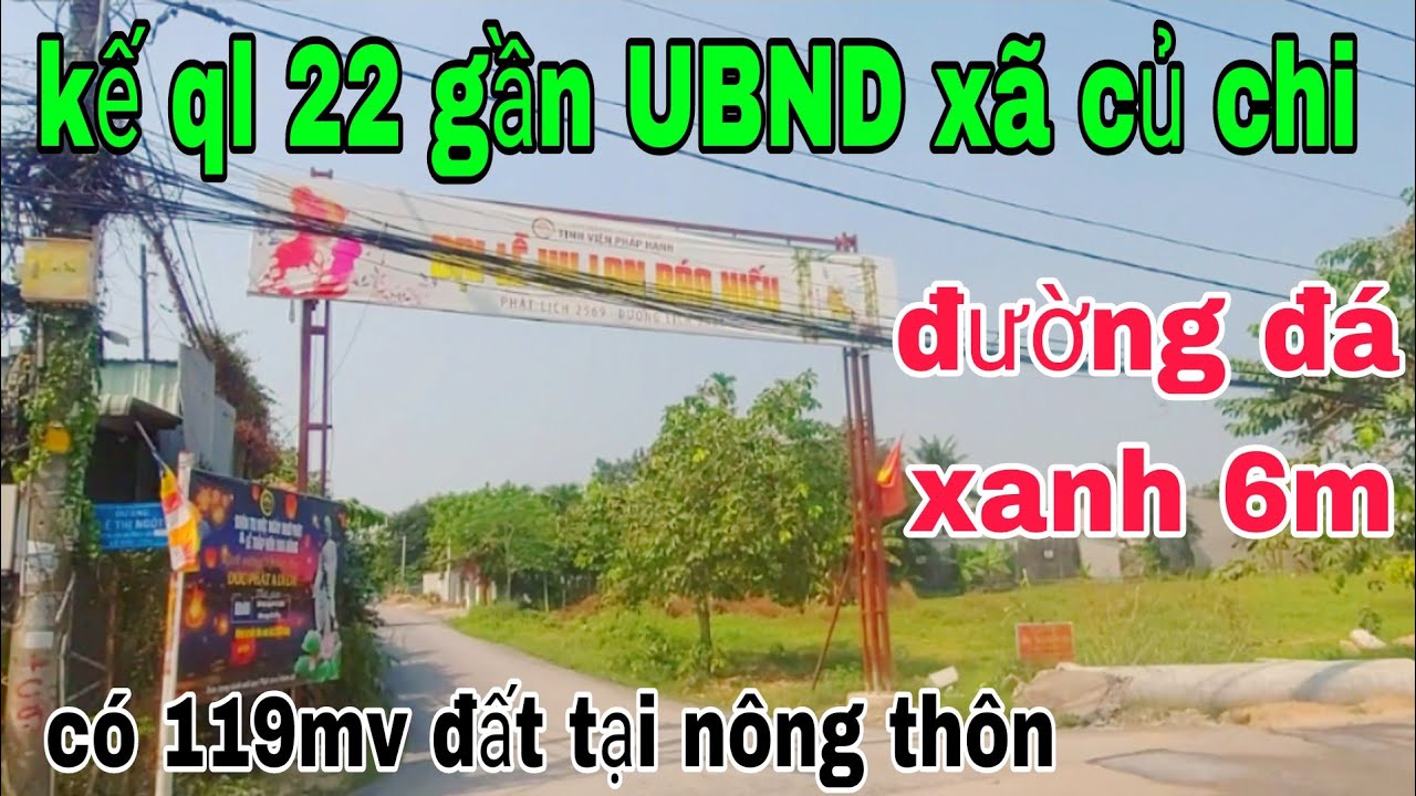 Giới thiệu lô đất kế ql 22 tổng 180mv có 119mv thổ cư đường đá xanh 6m ...