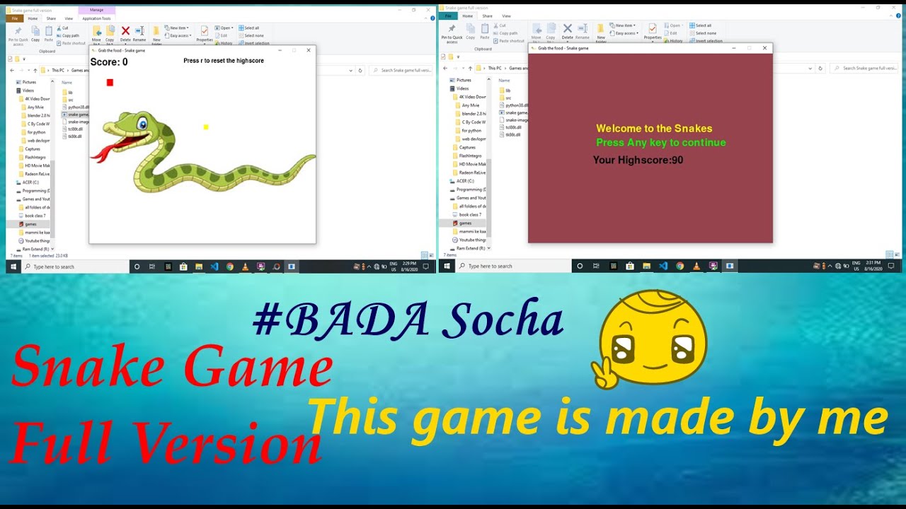 Snake Game Full Version.By me - YouTube